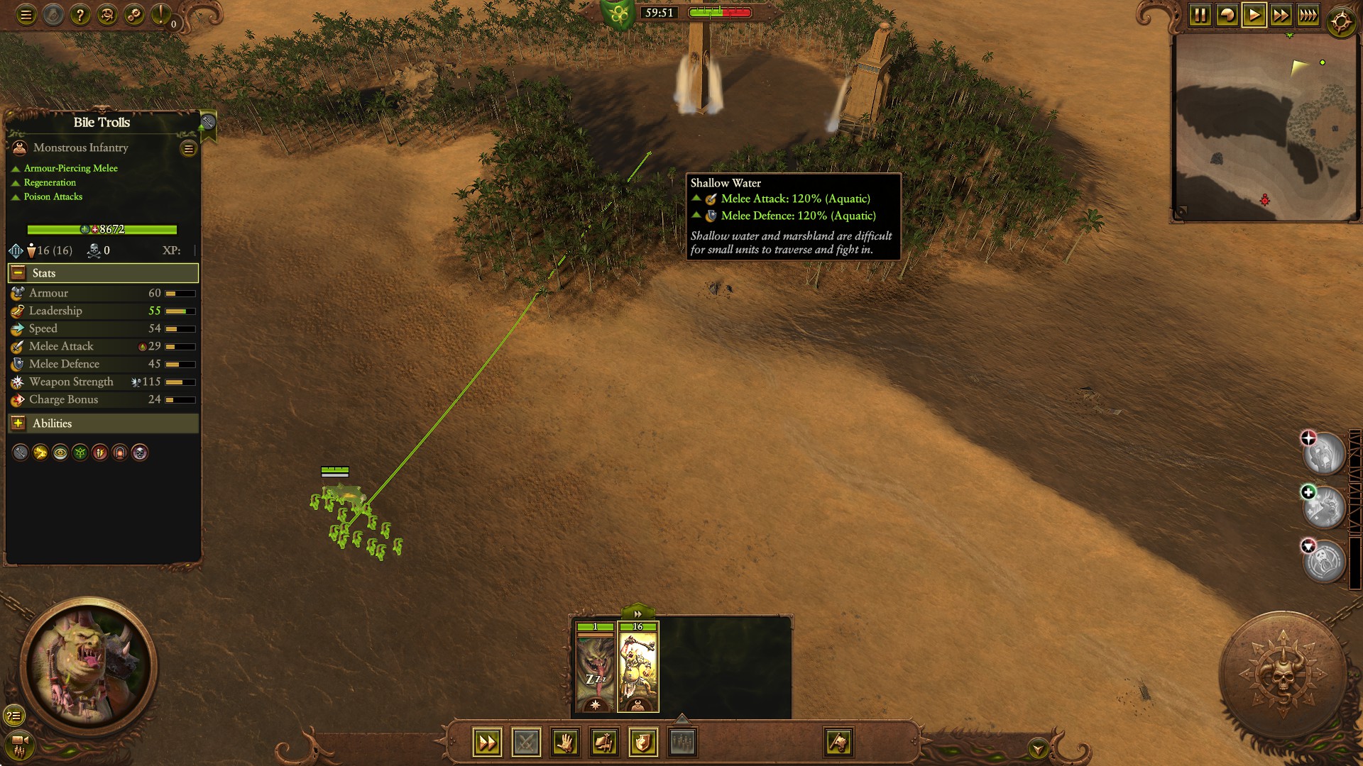 Bile Trolls are aquatic - Total War: Warhammer