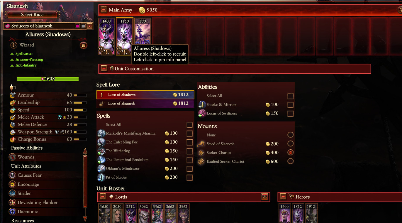 Seeker Chariot Mounts Missing Hide-in-Forest - Total War: Warhammer