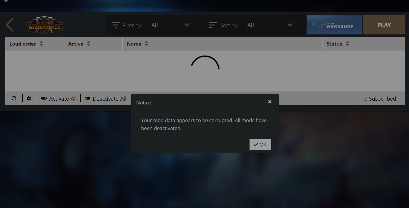 Urgent: Slow TWW3 Mod Manager - Total War: WARHAMMER