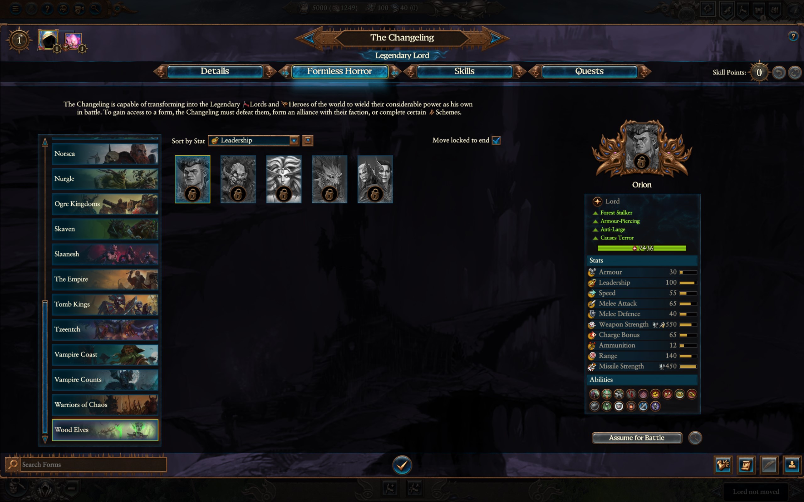 Coeddil is unavailable in Changelings formless horror menu - Total War ...