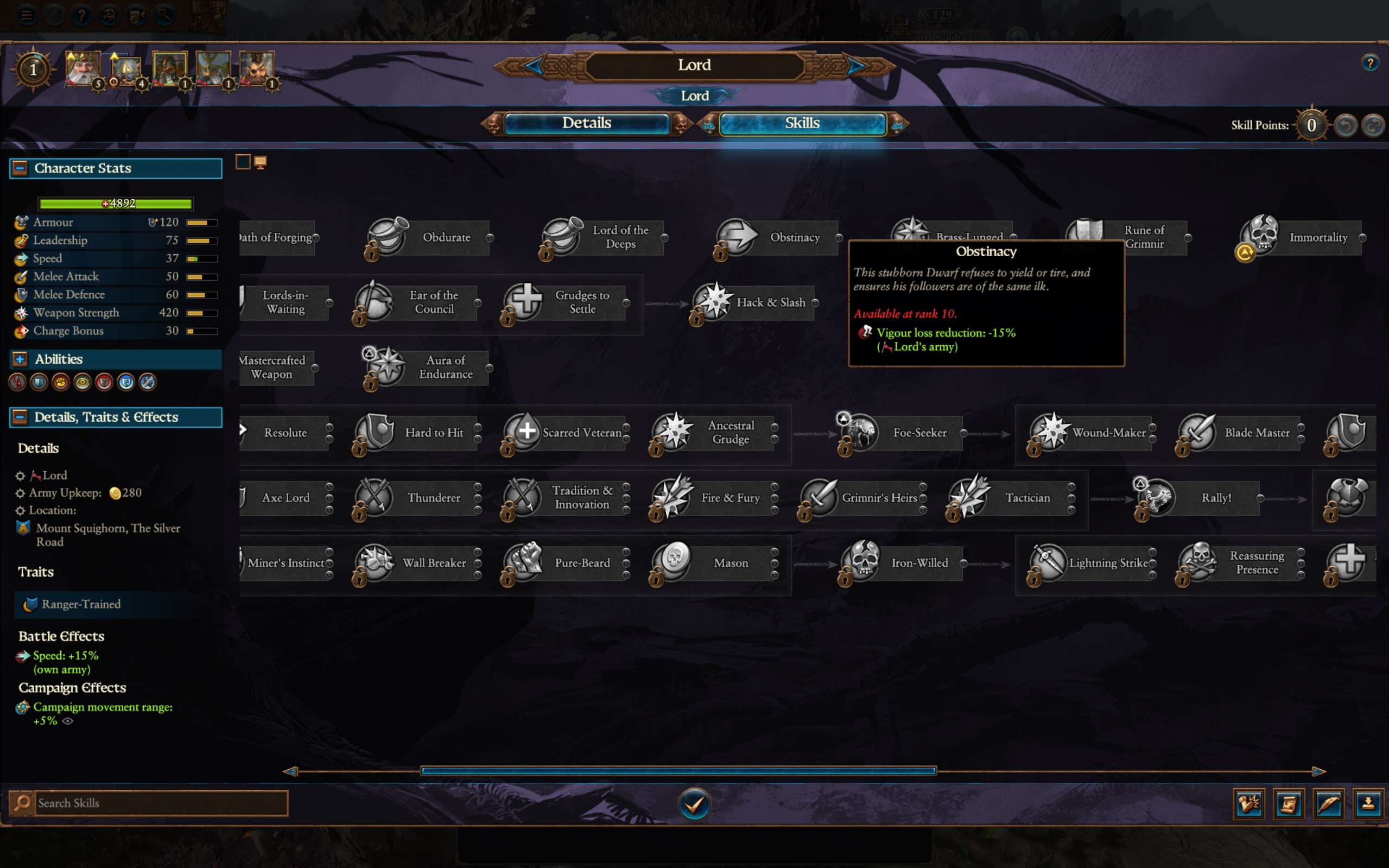 Daemon Slayer lord is missing the Obstinacy skill - Total War: WARHAMMER