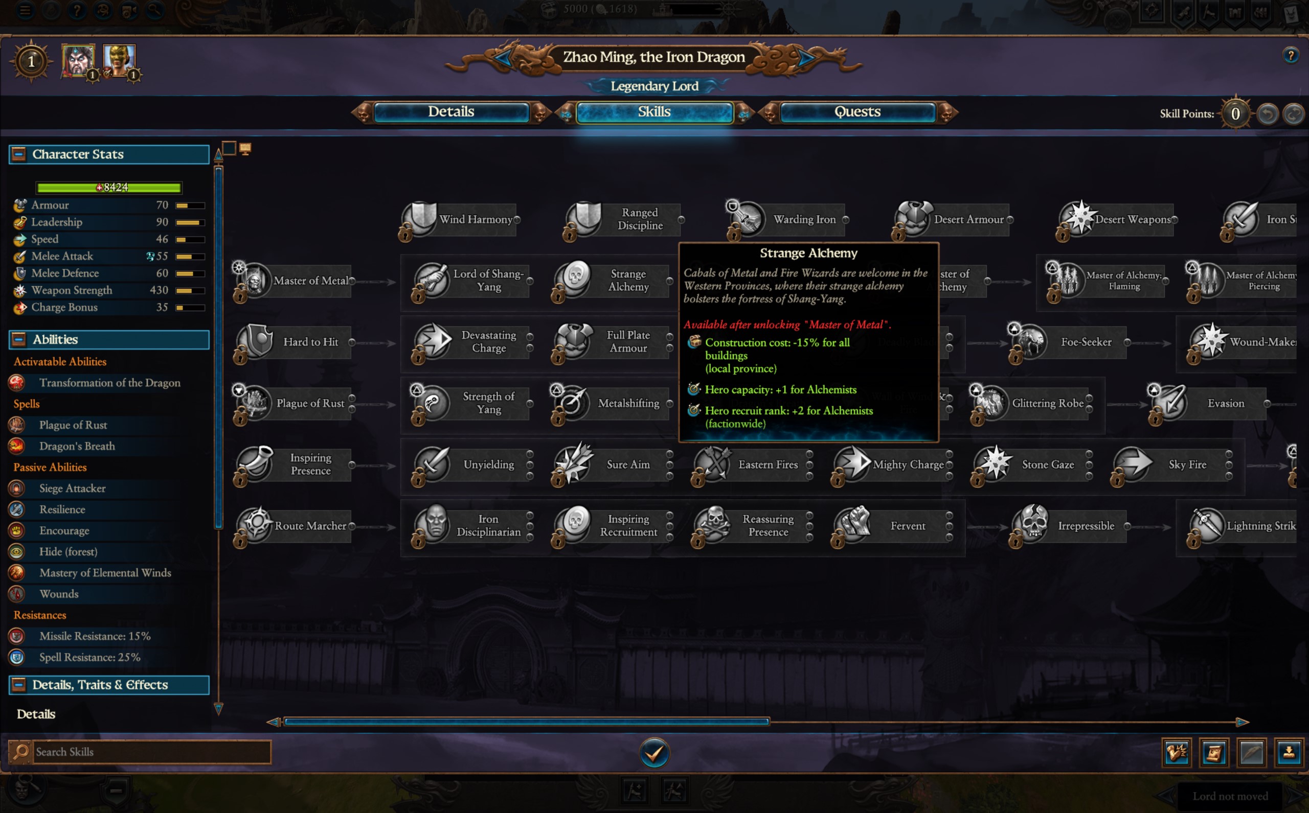 Alchemist Capacity bug for Zhao Ming / strange alchemy skill - Total War: Warhammer