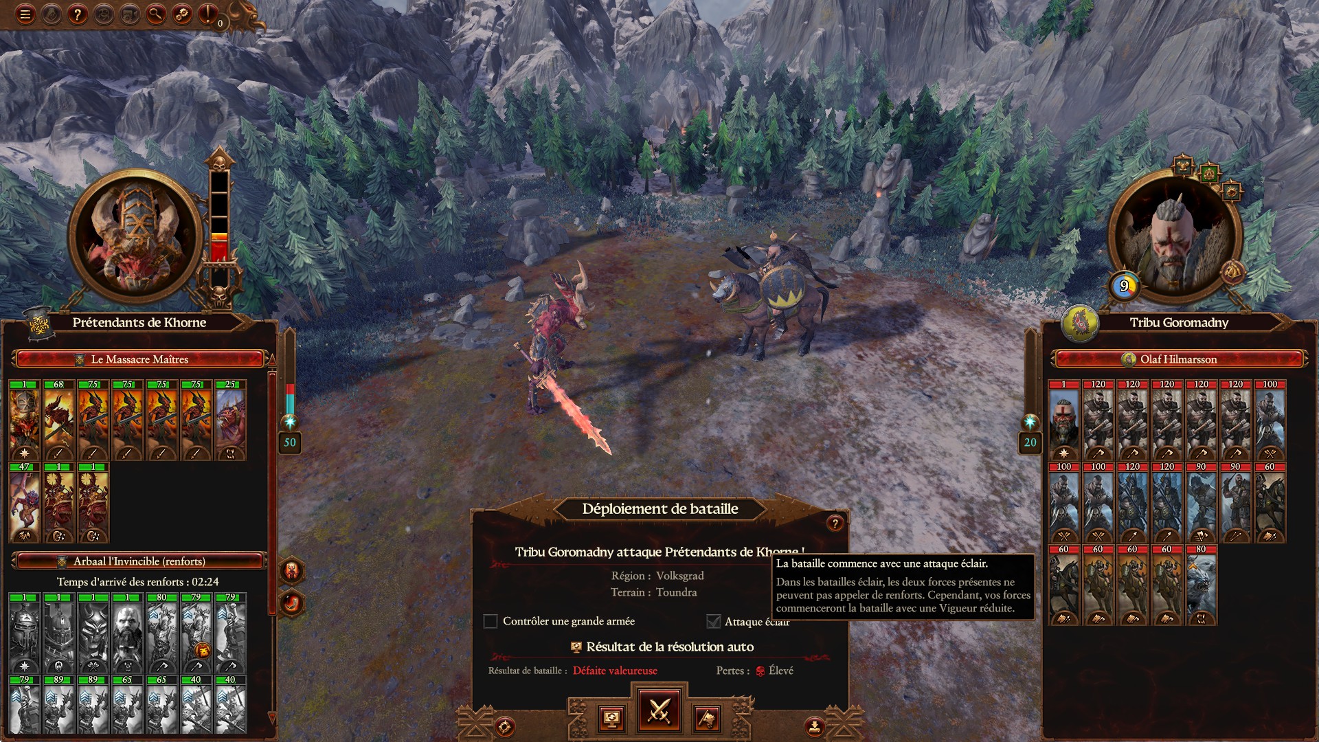 Arbaal loses if an army placed as reinforcement is defeated in a ...