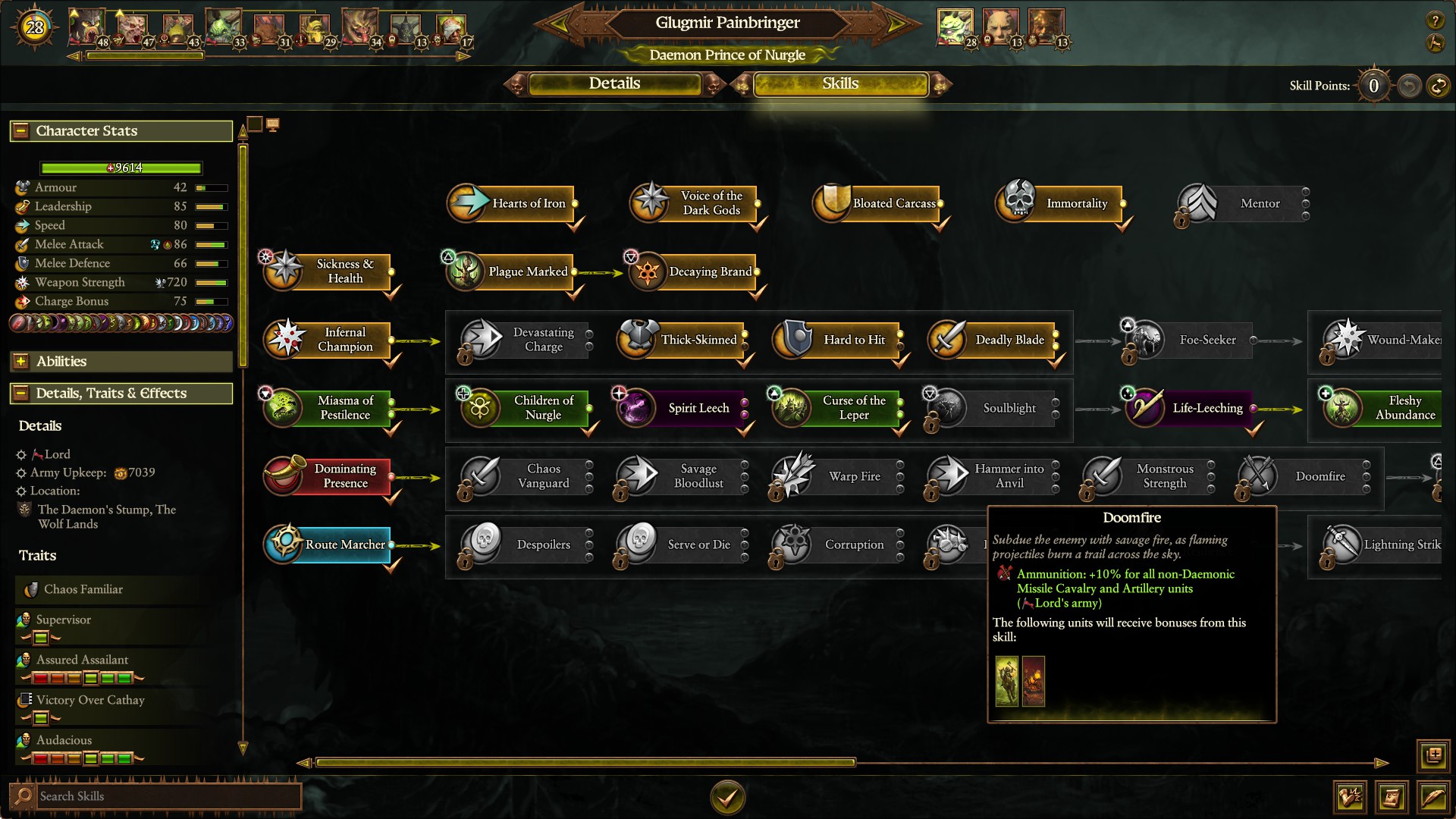 Doomfire Skill from the Nurgle Daemon Prince does not give bonuses to ...