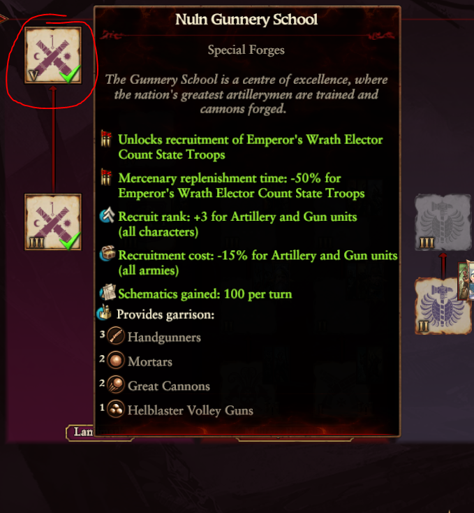 Nuln Gunnery School better before upgrading - Total War: Warhammer