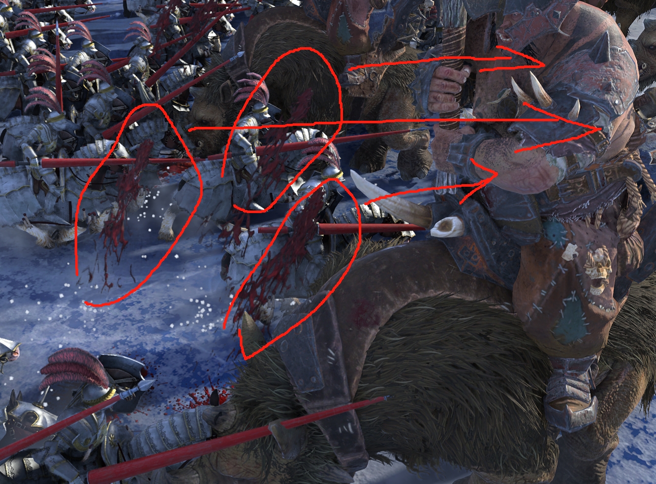 The blood splatter effect is extremely terrible. - Total War: WARHAMMER