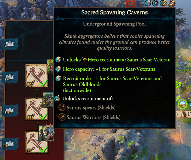 Saurus warrior building loosing it's global bonuses when upgrading to ...