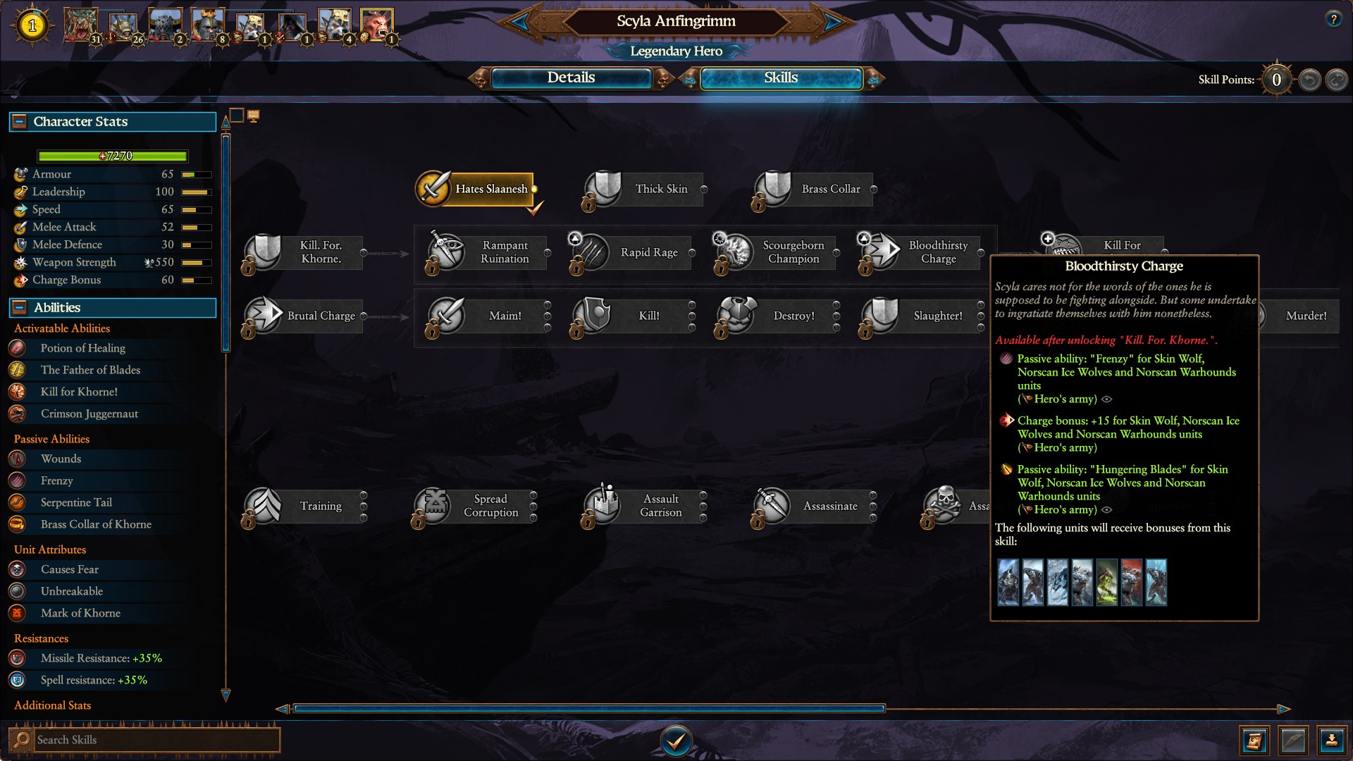 Redudant skill for Scyla Anfingrimm as Norsca. - Total War: WARHAMMER