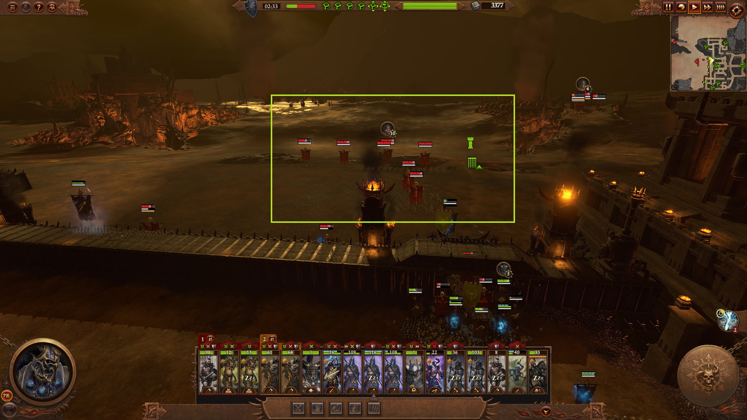 Defensive battle : part of the army stay static and do not come into ...