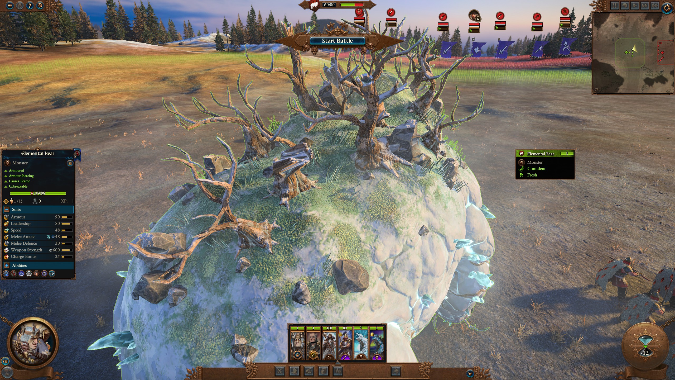 Stretched tree on the back of Elemental Bear unit - Total War: WARHAMMER