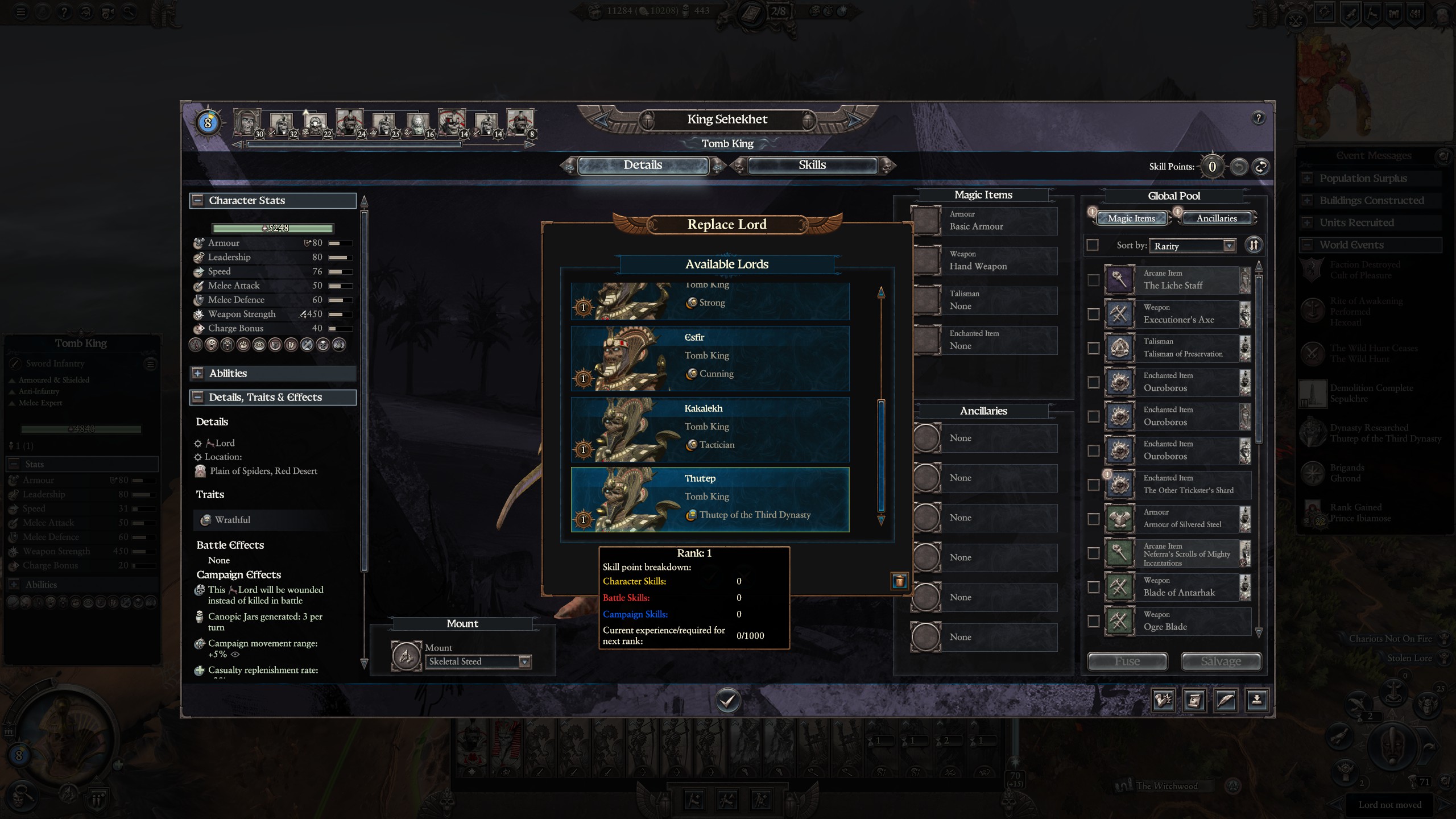 Lord recruit rank not applying when replacing Lord - Total War: Warhammer