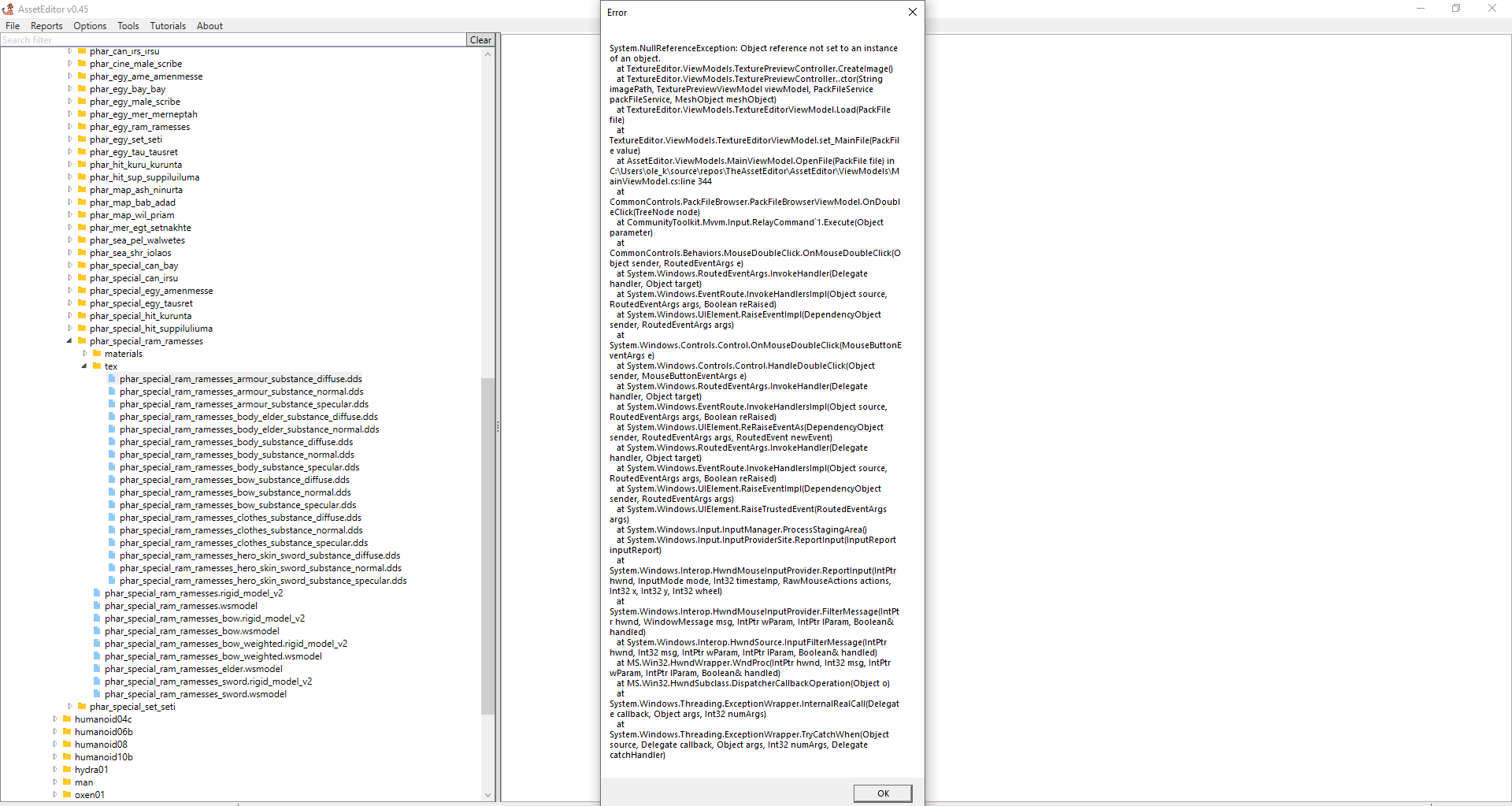 avatar of the gods model and texture files seem to be encrypted ...