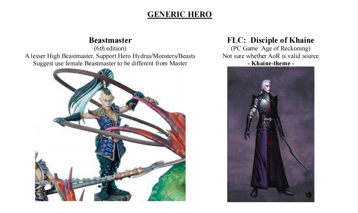 My ideas about two more DLC to finalise DARK ELVES (Mengil &Tullaris ...