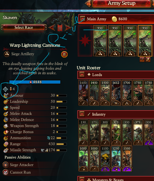 Warp Lightning Cannons Wrong Unit Tier and Kislevite Warriors and more ...