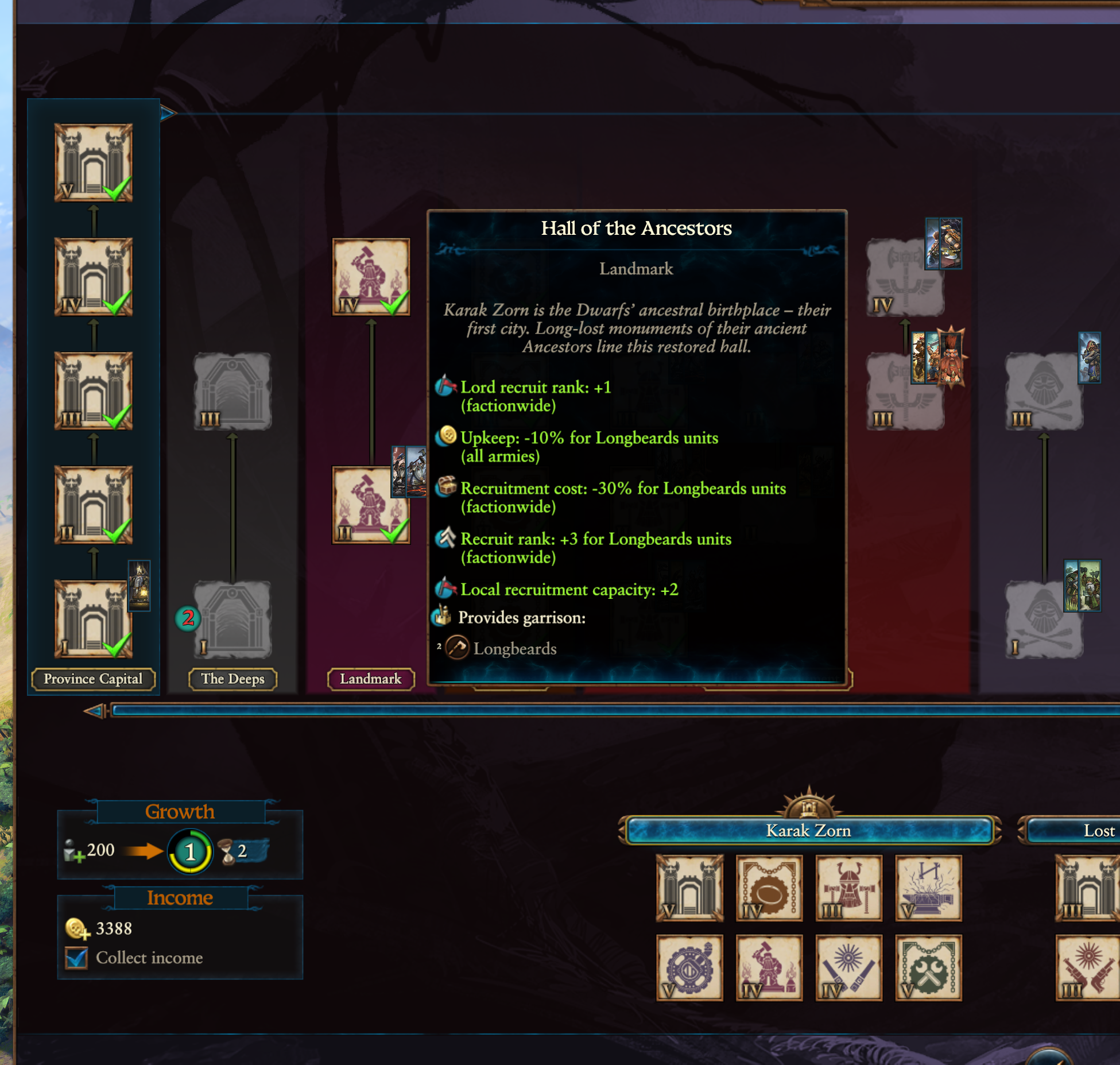 Dwarfs; Hall of the Ancestor is not being recognised as build in Book ...