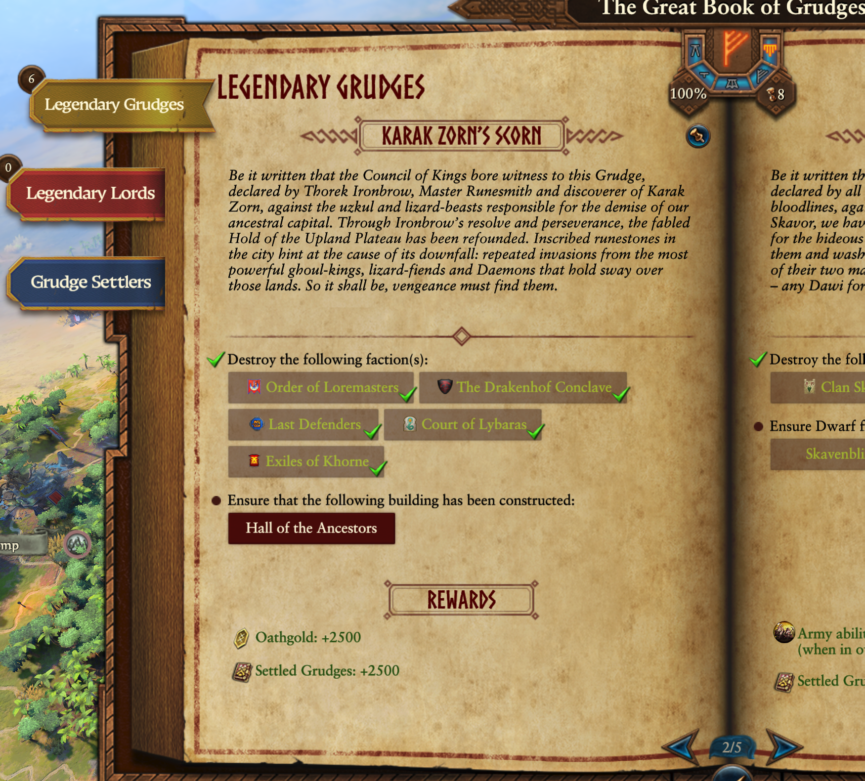 Dwarfs; Hall of the Ancestor is not being recognised as build in Book ...