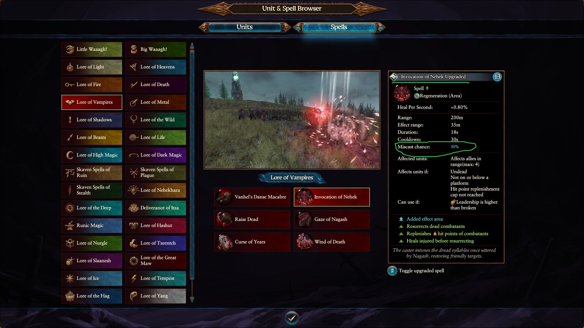 Hag witch hero with lor of hag have unnecessary skill to miscast ...