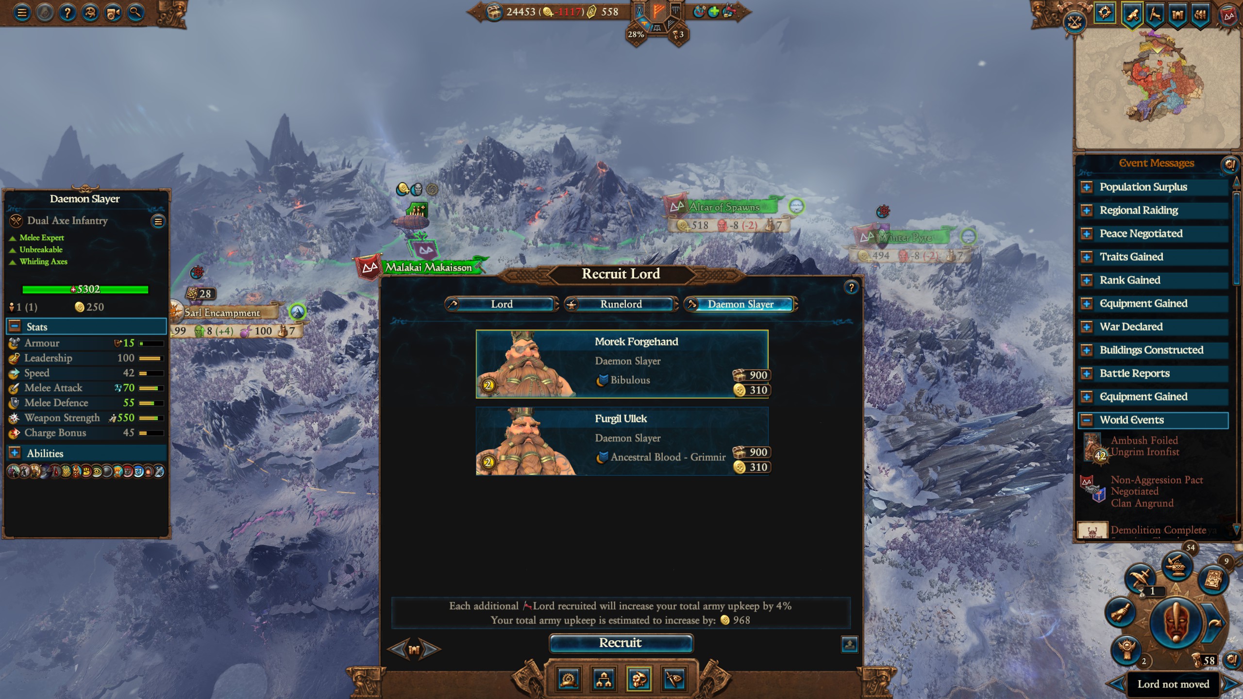 Recruiting Lords using Malakai do not account technology and Foundry ...