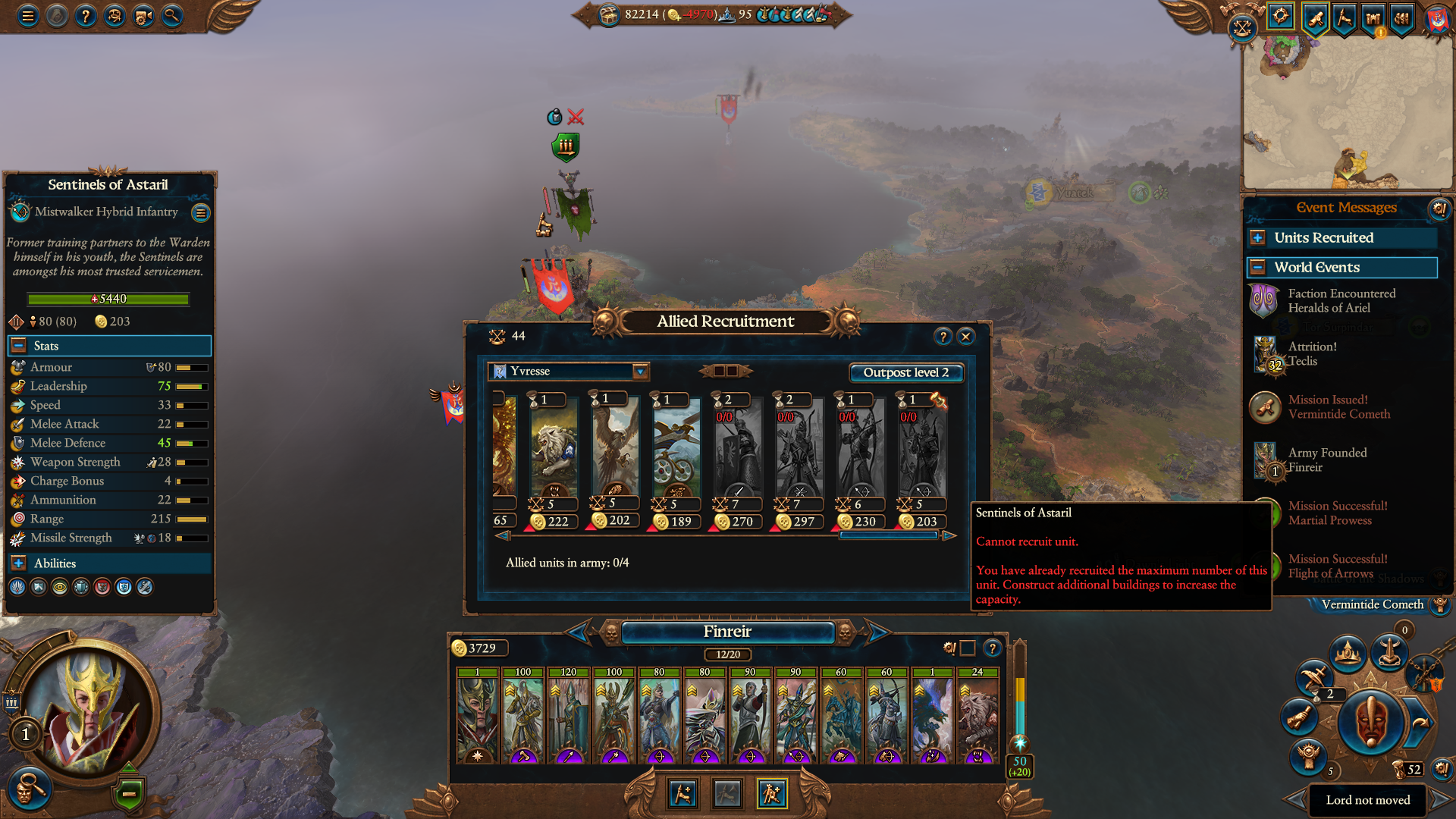 high elf factions can't recruit mistwalker units from allied ...