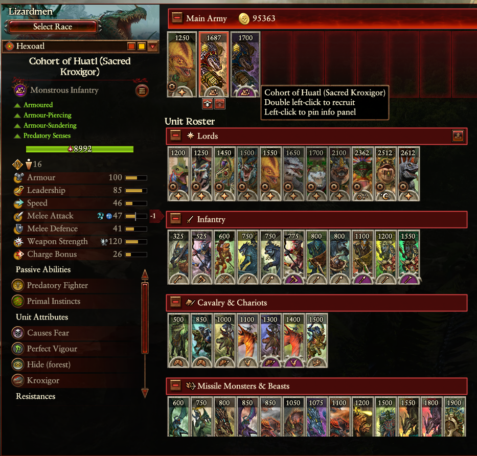 Cohort of Huatl missing Melee Attack - Total War: WARHAMMER