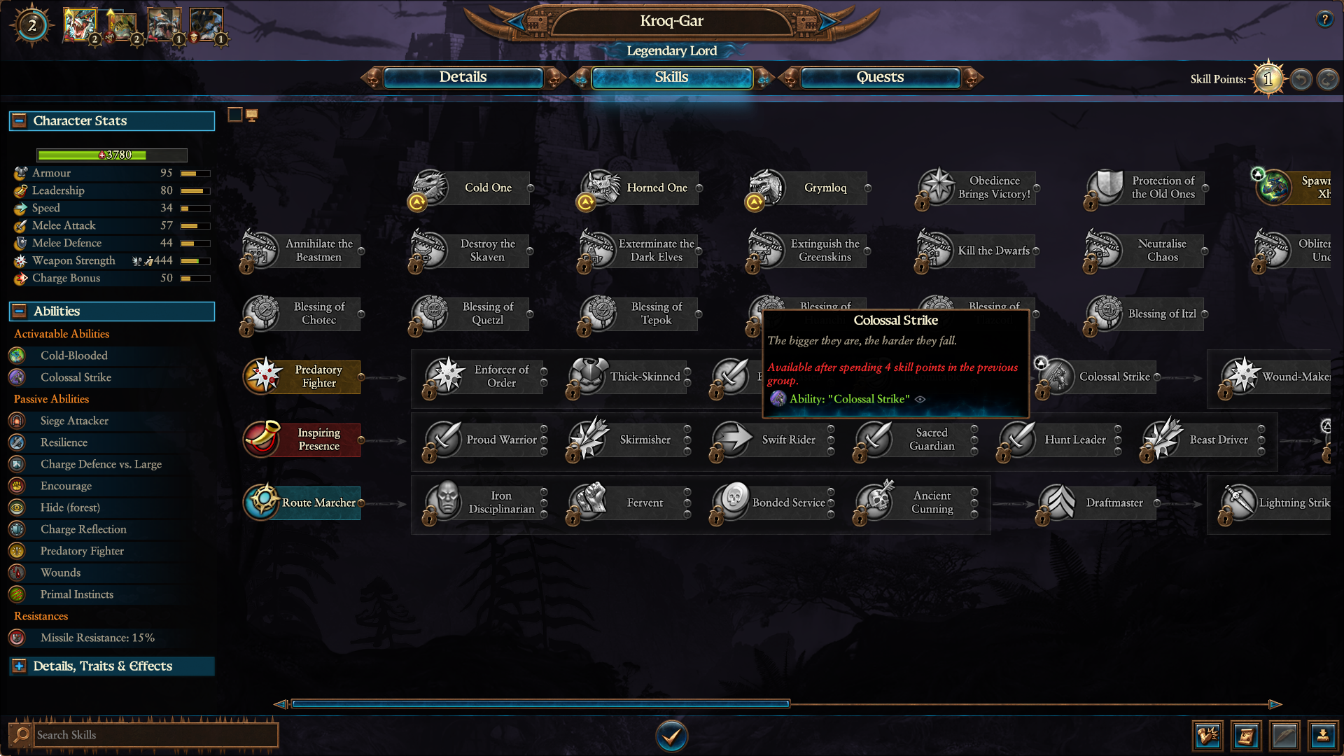 Saurus Oldbloods still have Deadly Onslaught - Total War: Warhammer