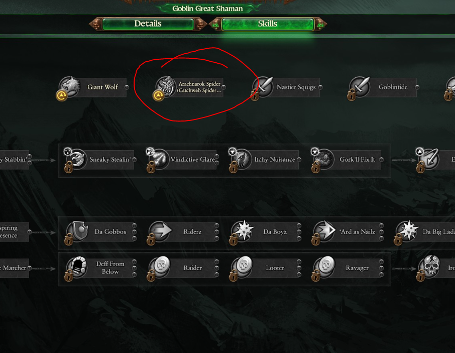 catchweb spidershrine mount not appearing for shaman - Total War: WARHAMMER