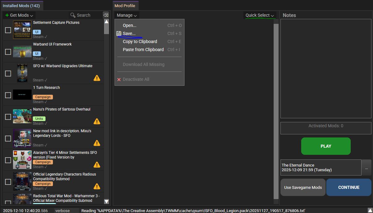 Mod Manager - Update Released [10/12/25 @ 4PM GMT] - Total War: WARHAMMER