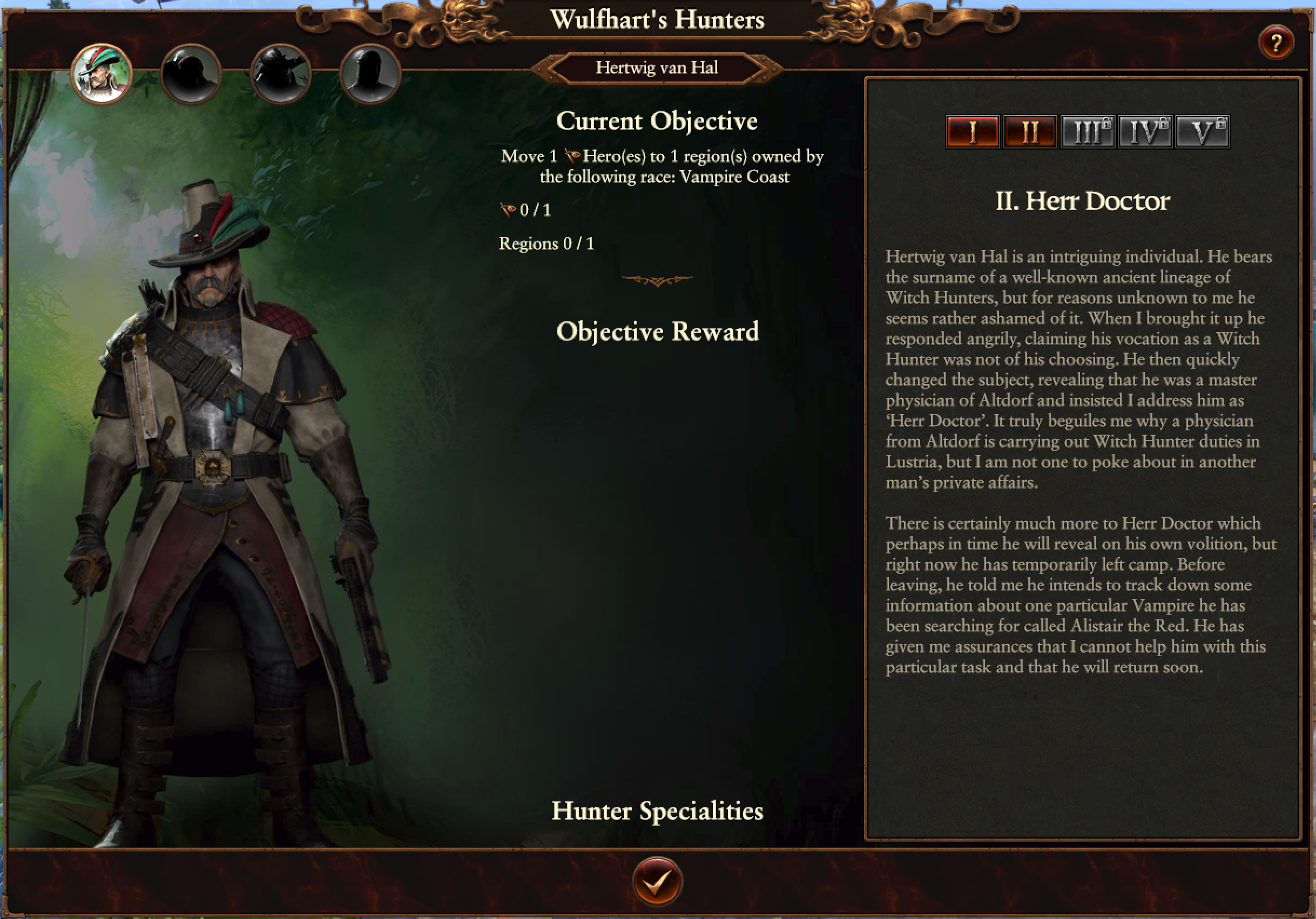 Wulfhart Hunters rewards and specialities don't show up - Total War ...