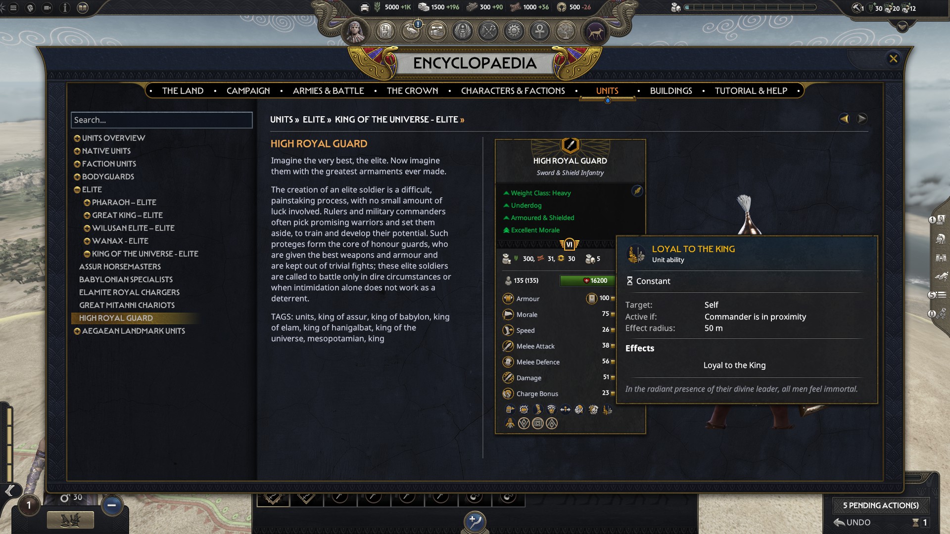 Loyal to the king ability UI bug - Total War: Pharaoh