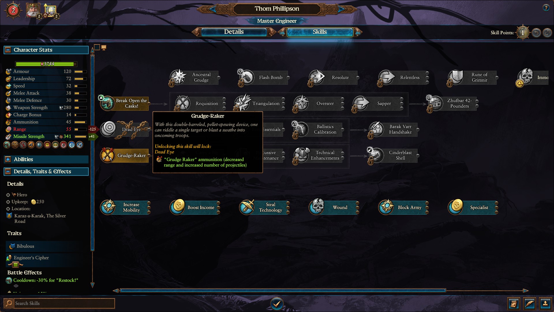 Dwarf Master Engineer Grudge Raker range bug - Total War: Warhammer