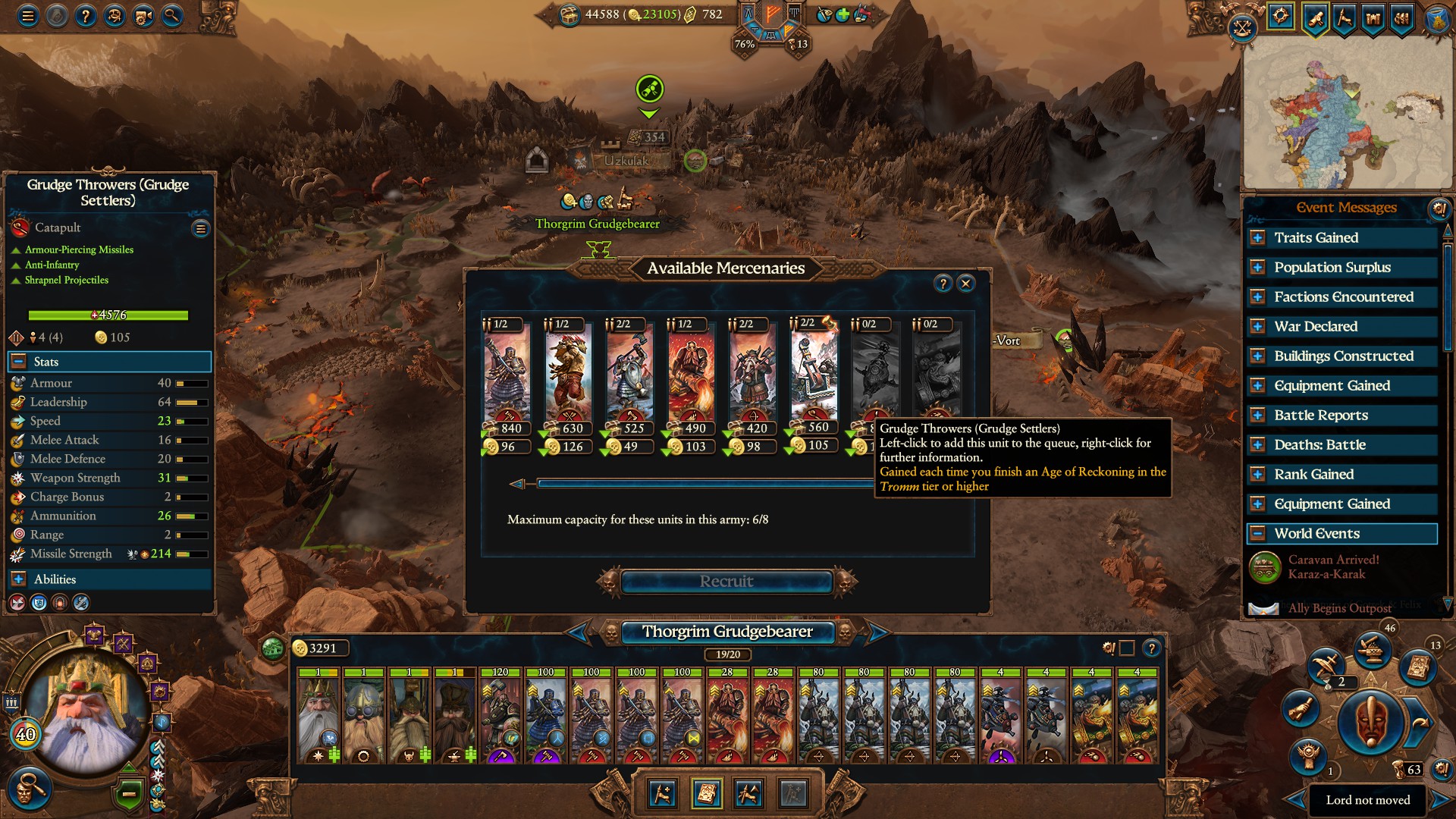 Dwarf Grudge Settler siege machines got wrong range - Total War: Warhammer