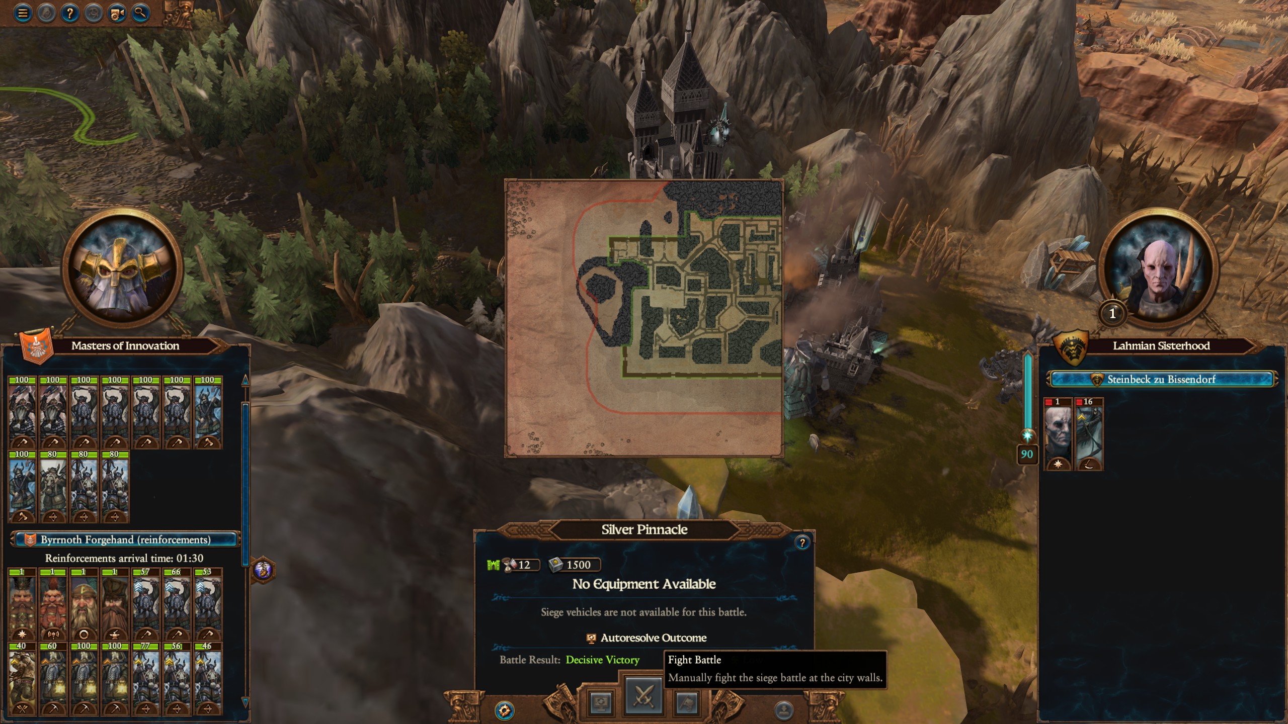 Can't start a defensive siege battle, all options are greyed out. Game ...