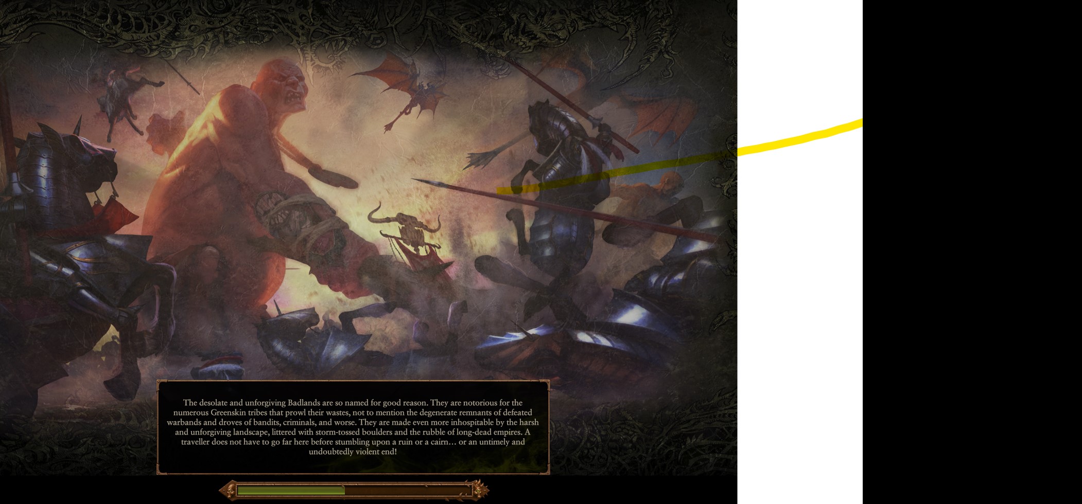 wurrzag loading screen talks about Badlands - Total War: WARHAMMER