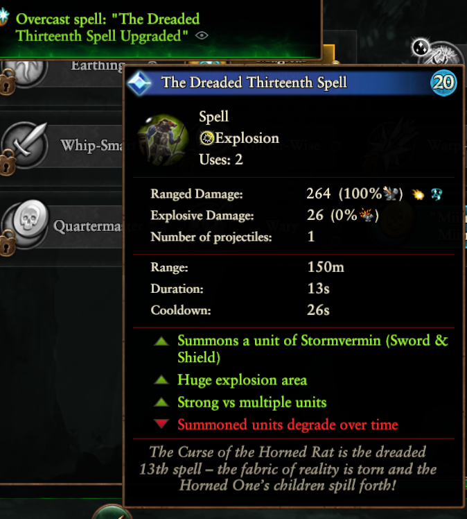 The Grey Seer "The Dreaded Thirteenth" OVERCAST buffs are non-existent ...