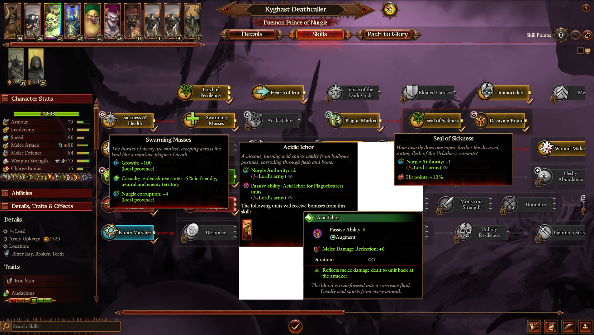 Daemon Prince of Nurgle missing skill line when recruited as monogod ...