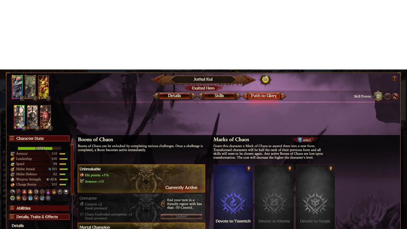 Chaos hero No transform. - Total War: Warhammer