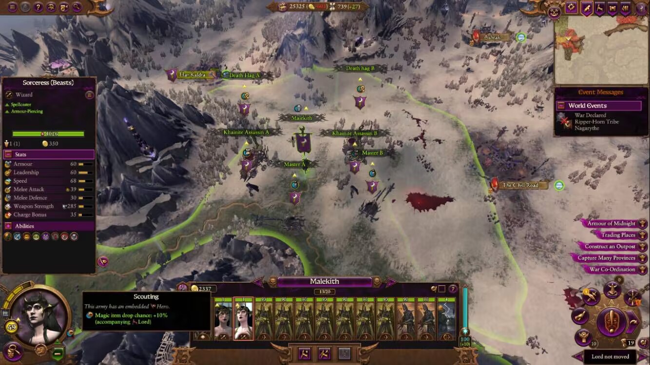 the issue of hero's effect for army - Total War: Warhammer