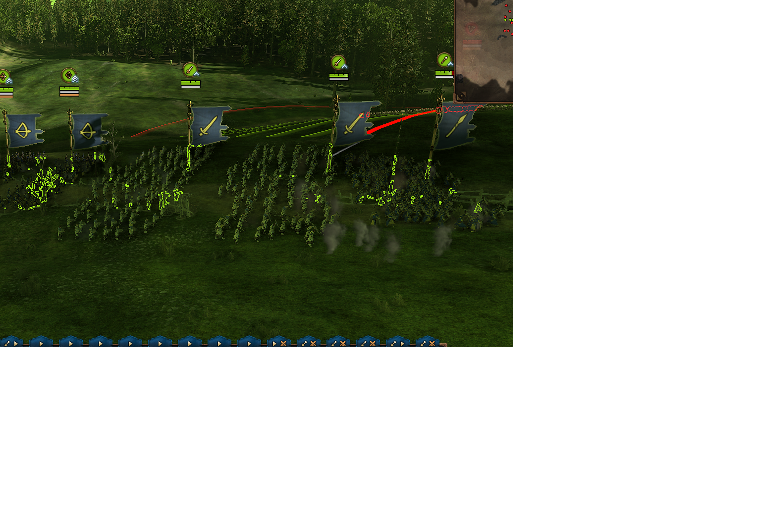 outlines battle map and unit placement markers and units ranges not ...