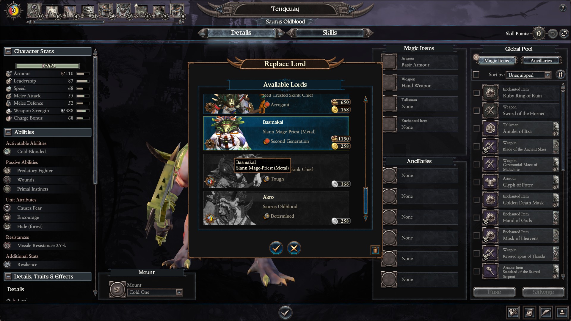 No bonus ranks from Star Chamber when Recruiting a Slann Mage Priest by Replacing another Lord ...