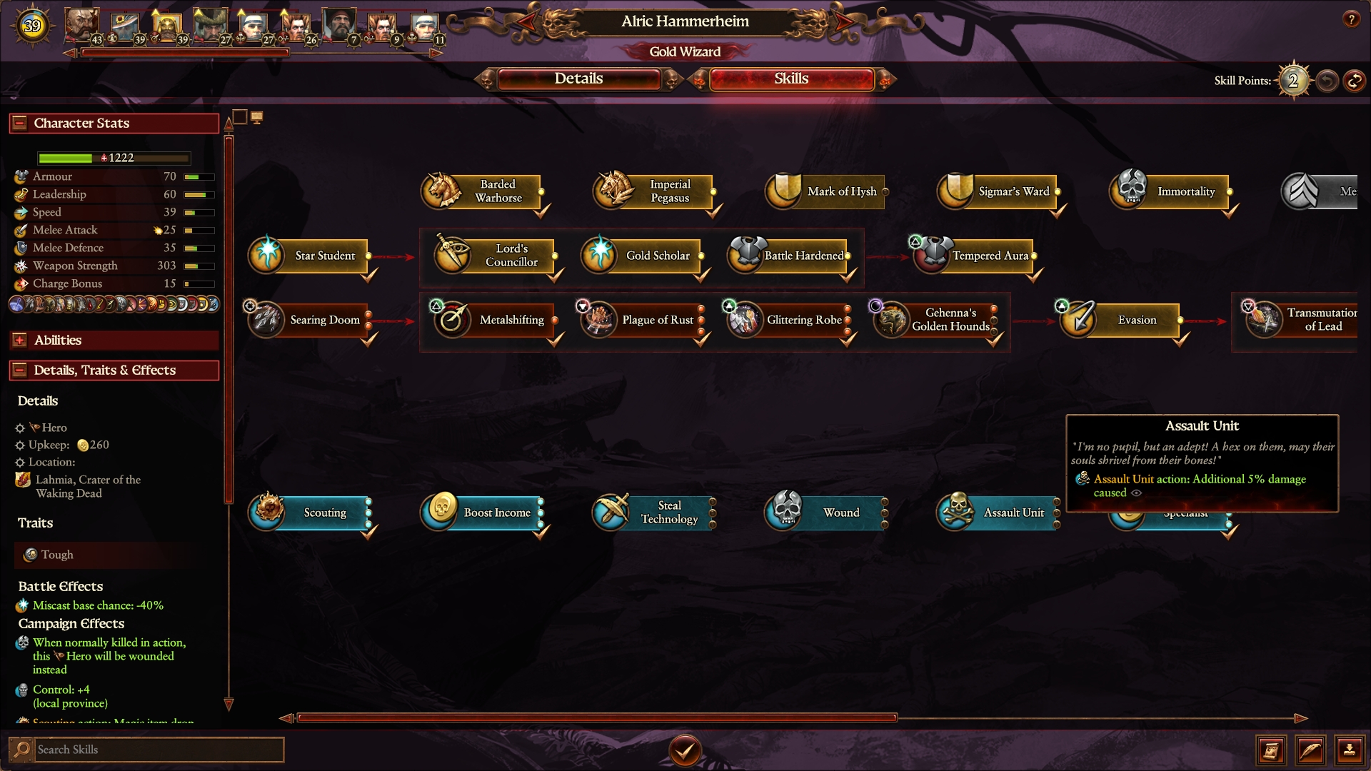 Gold Wizards Still Have "Assault Unit" In Skill Tree - Total War: WARHAMMER
