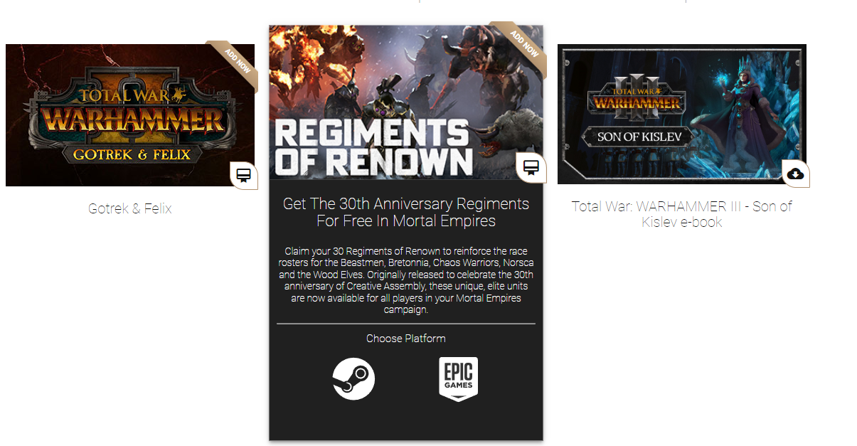 renowned regiment - Total War: WARHAMMER