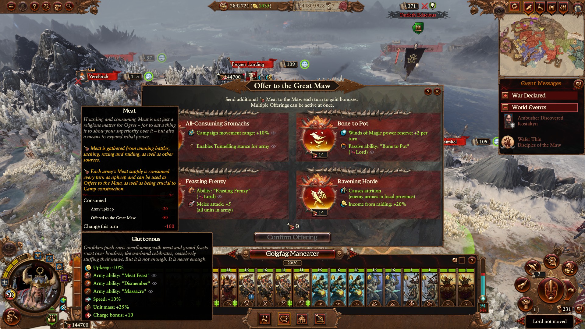 Ogres' Offers to the Maw upkeep bugged - Total War: WARHAMMER