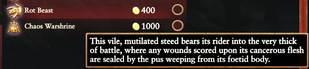 Missing regeneration for rot beast mount on generic lords and heroes ...