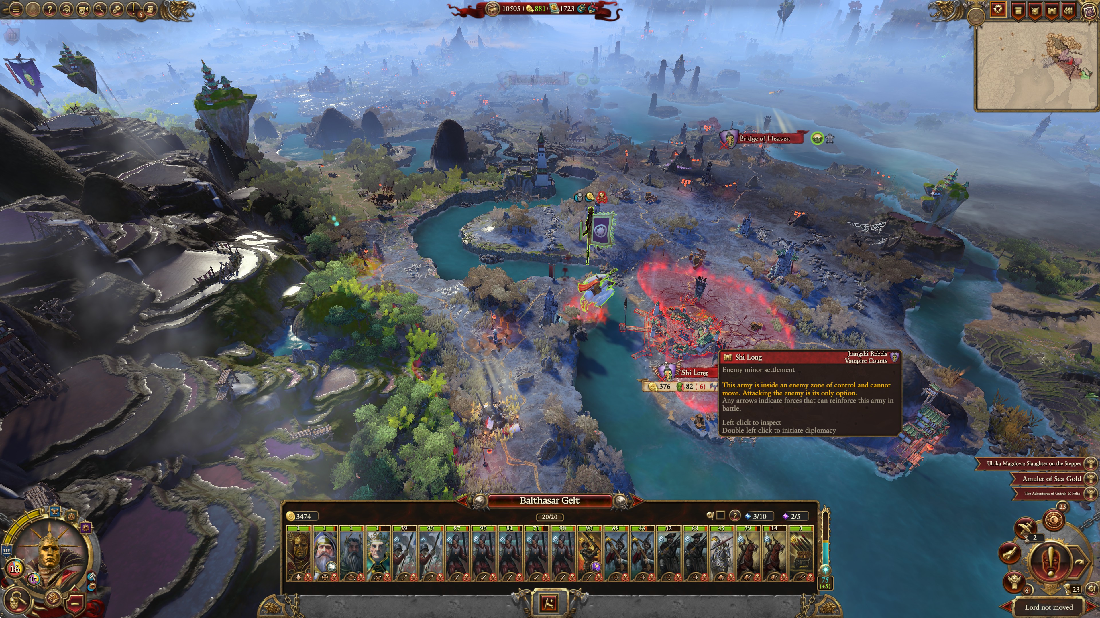 cathay river enemy settlement blocks army totally - Total War: Warhammer
